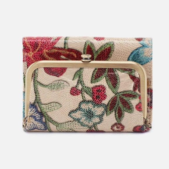Bags | Nwt New Hobo Robin Wallet Floral Stitch Leather Retired Rare ...